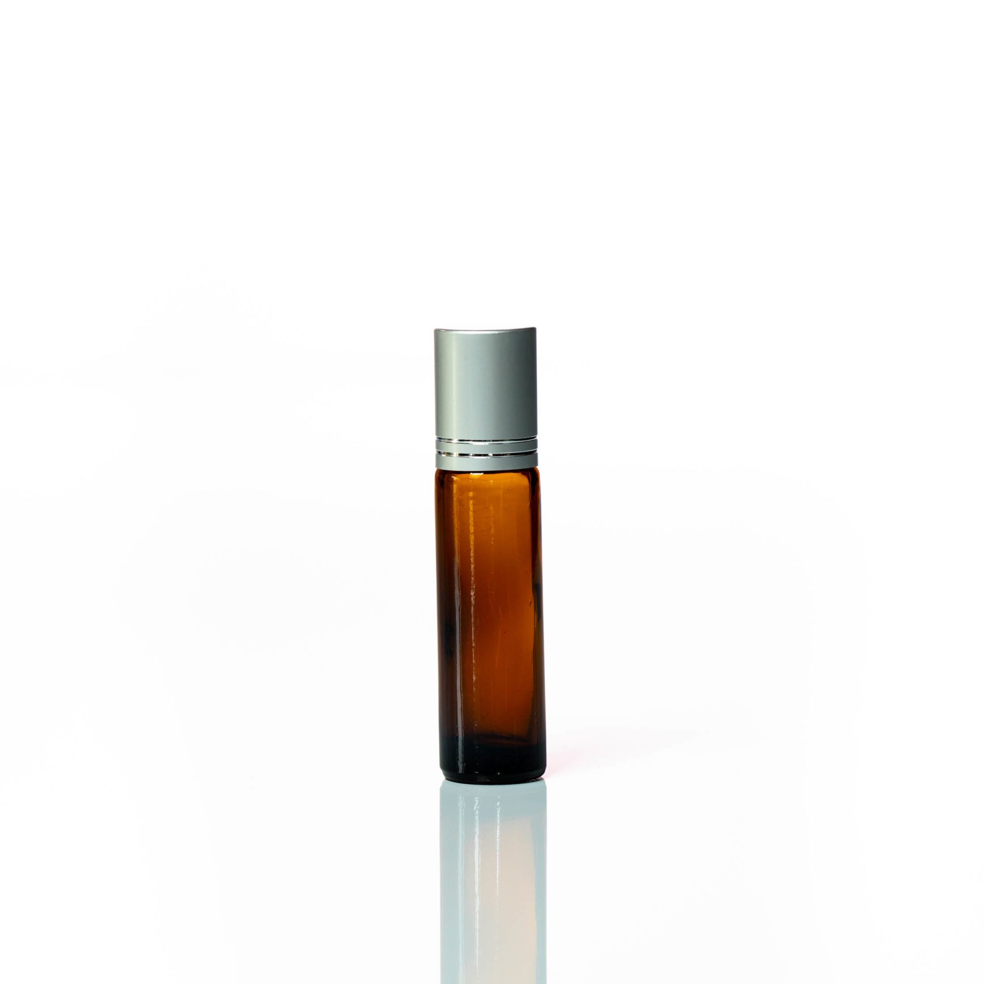Petra 10ml Amber Glass Bottle With Roller Ball And Silver Cap