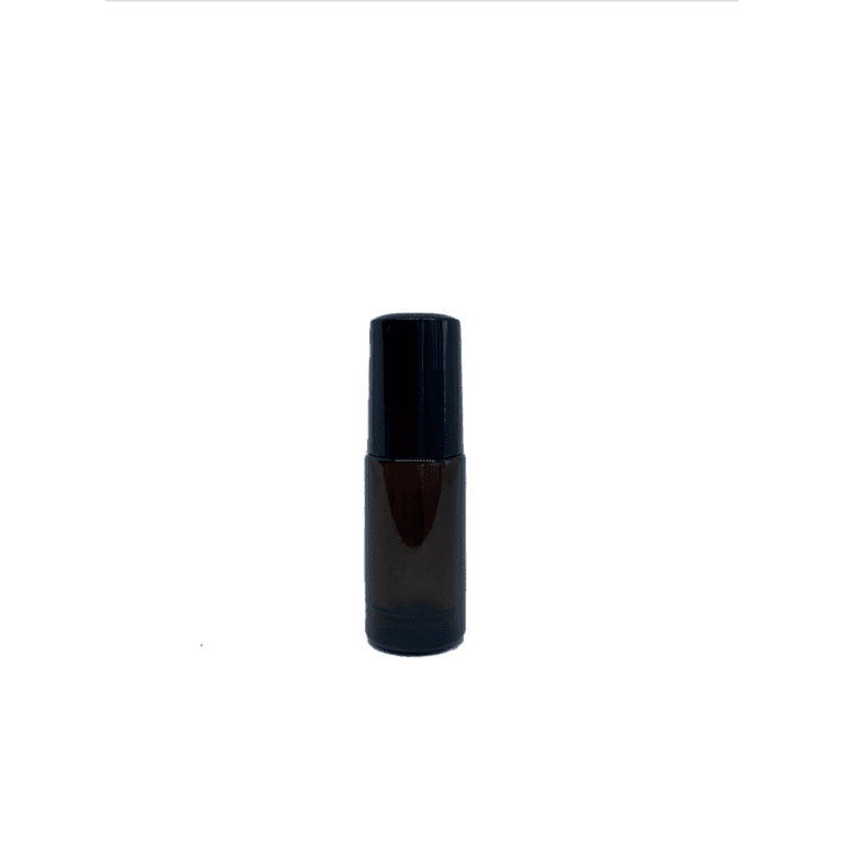 Petra 5ml Amber Glass Bottle With Roller Ball And Black Cap