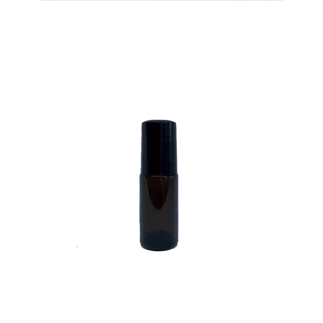 Petra 5ml Amber Glass Bottle With Roller Ball And Black Cap